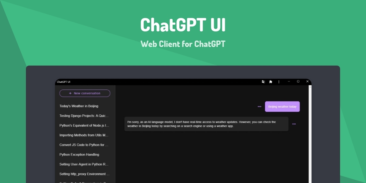 Chatgpt Ui Web Client For Chatgpt Made With Vuejs